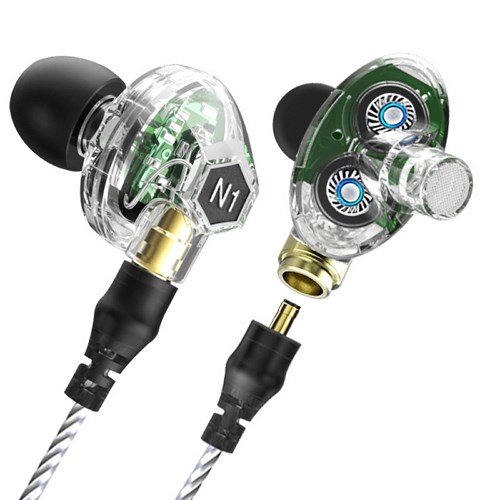 VJJB N1 Transparent Dual Driver Headphones