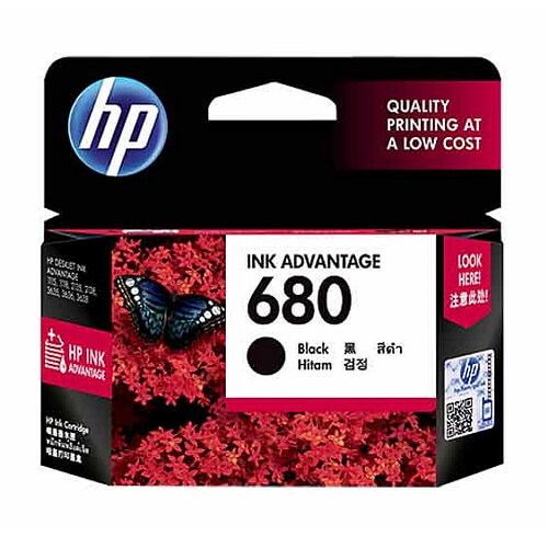 HP 680 Black Original Ink Advantage Cartridge (F6V27AA)